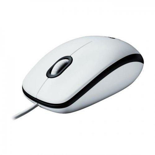 Жична оптична мишка Logitech M100 Usb Бял
