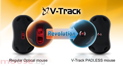 Мишка A4Tech G3-230N V-Track PADLESS, черна, USB